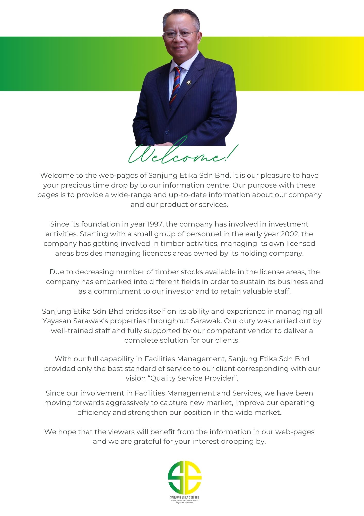 Chairman’s Message – Sanjung Etika Sdn. Bhd.